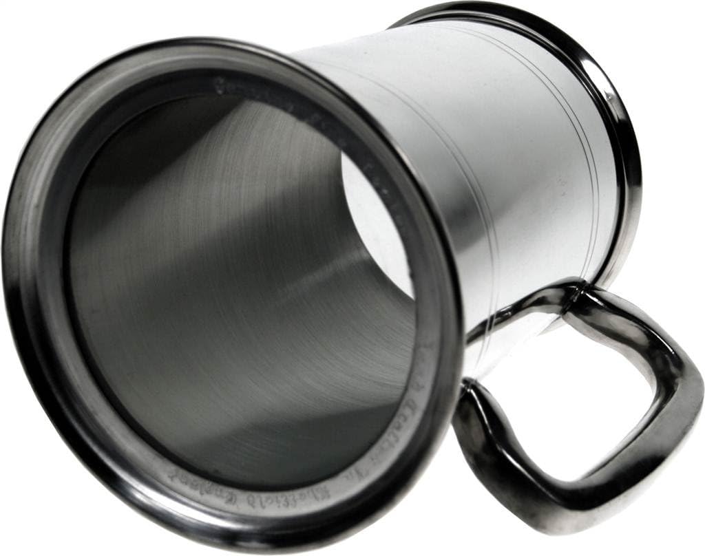 Amazon.com: 1 Pint Double Lines Glass Bottom Pewter Tankard With Free ...