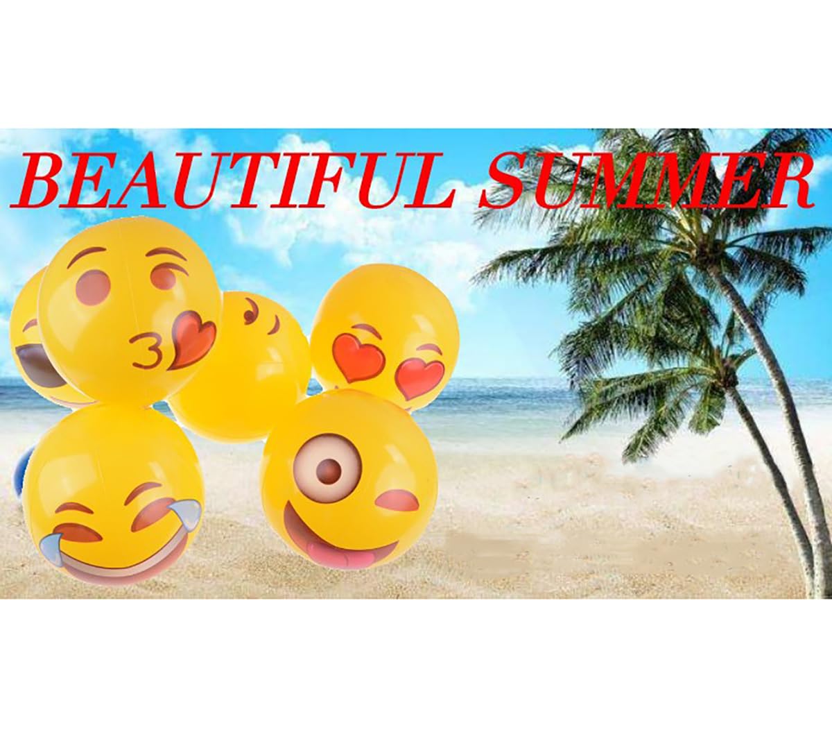 Smiley Face Inflatable Beach Balls