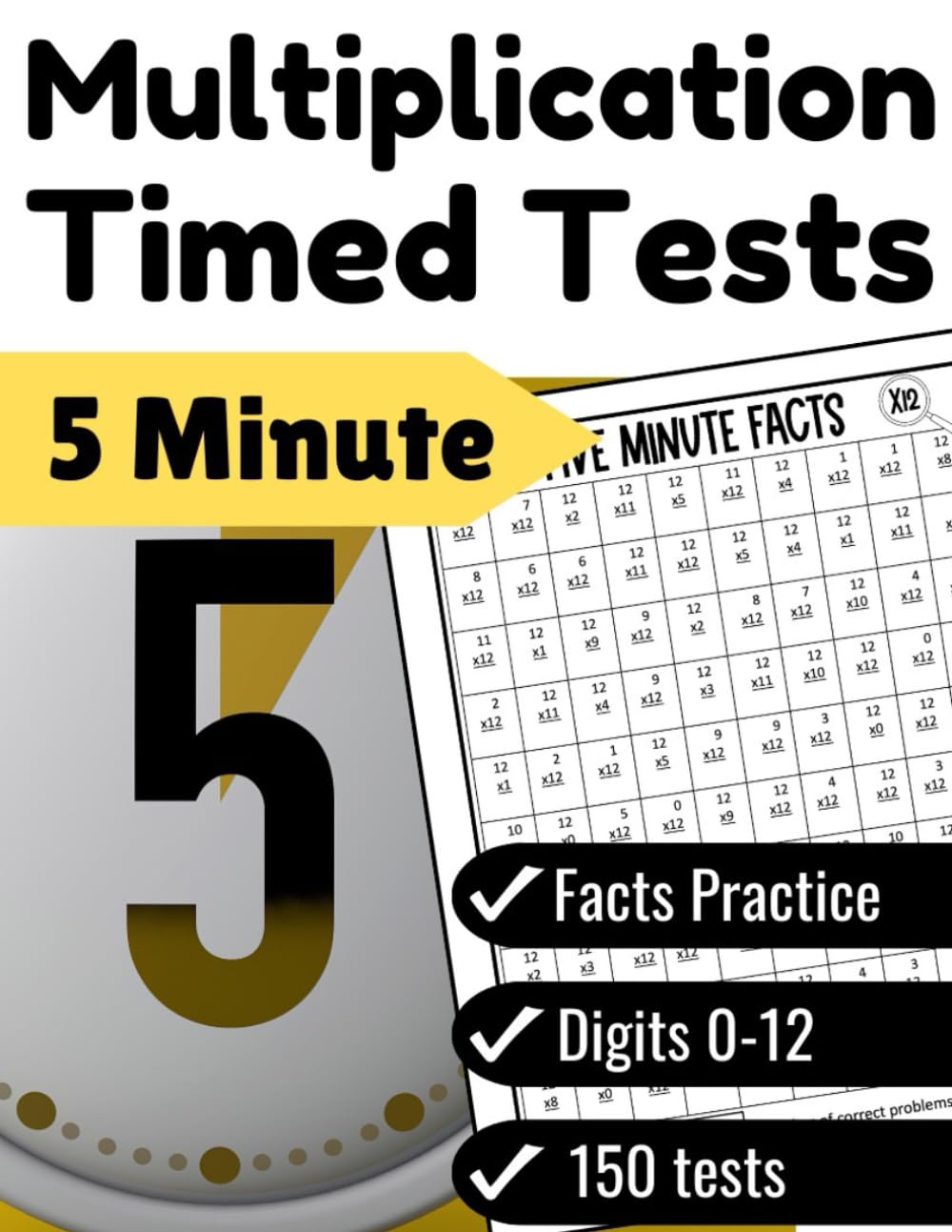Multiplication Facts Practice 5 Minute Timed Tests (Multiplication ...