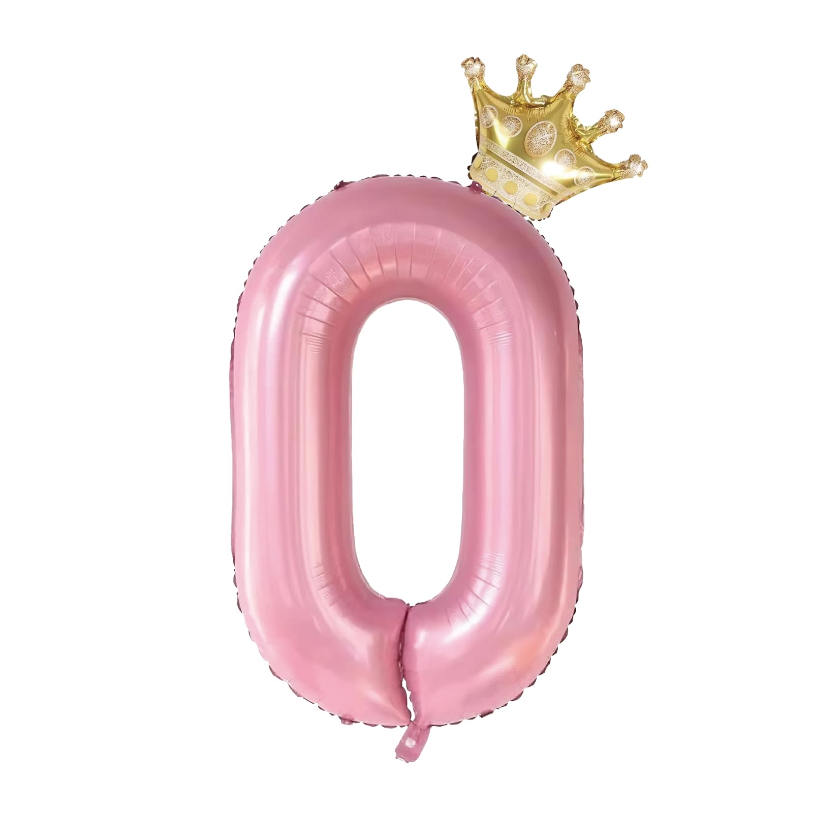 Amazon.com: 40 Inch Pink Number Balloon 0 with Crown Big Size Foil ...