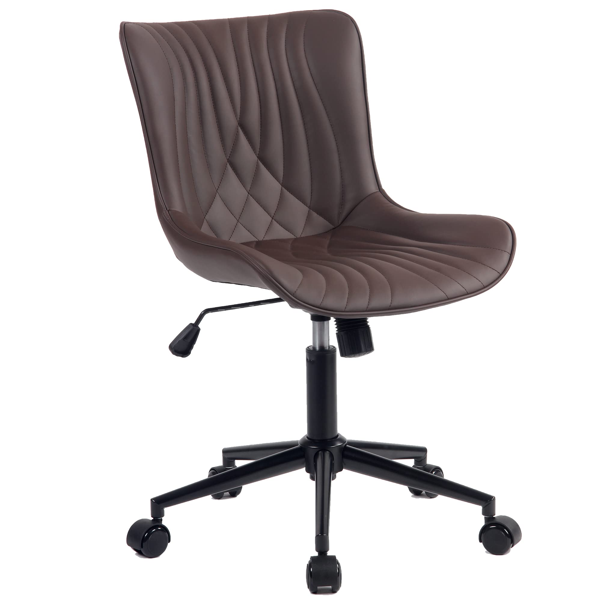 YOUNIKE Office Chair, Armless Desk Chair with Wheels, Home Office ...