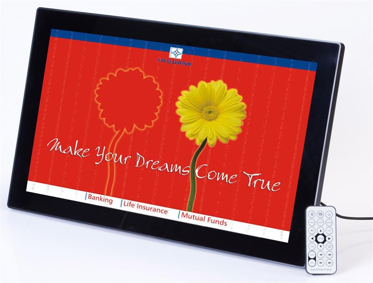 Amazon.com: 21.5" Widescreen Digital Photo Frame for Tabletop or Wall ...