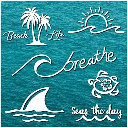 Amazon.com - 6Pcs Beach Car Accessories Vinyl Stickers Pack, Ocean ...