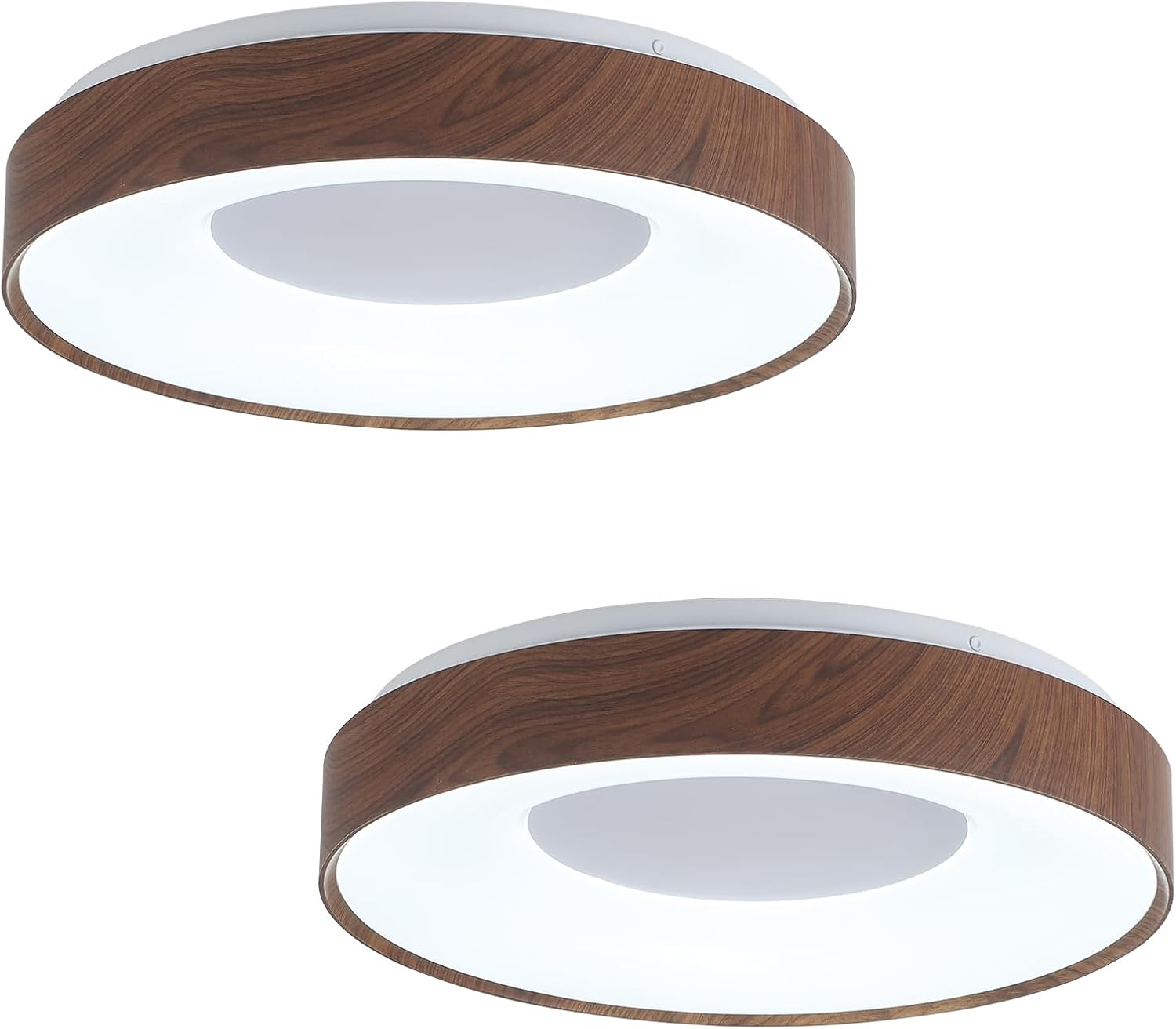 Bedoxin Led Flush Mount Ceiling Light 15.1 Inch, 2 Pack Walnut Light ...