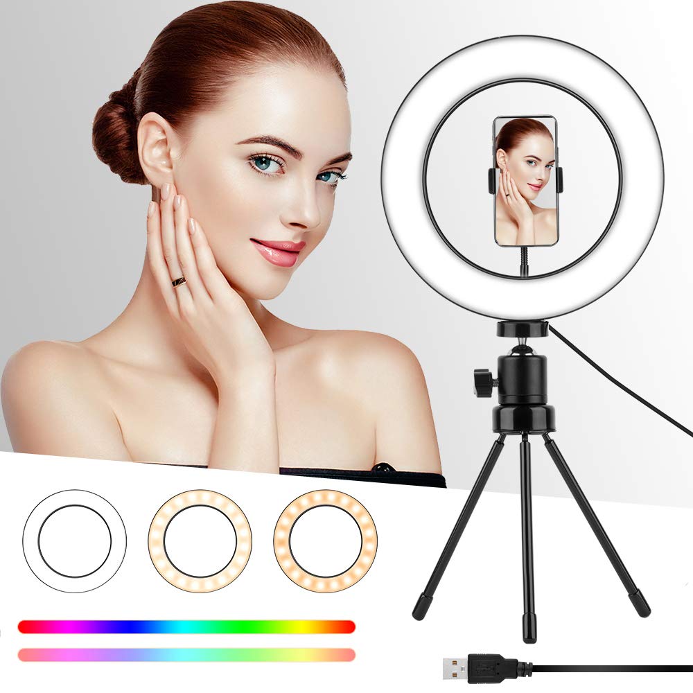 Rgb Color Ring Light With Stand And Phone Holder Wstjy | Desertcart ...