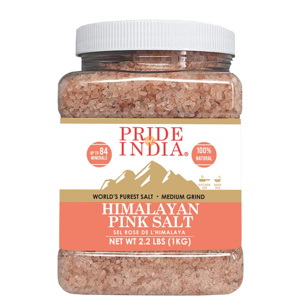 Amazon.com : Pride Of India - Pure Himalayan Pink Salt - Enriched w/ 84 ...