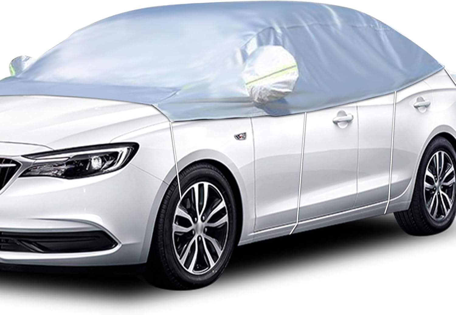 Amazon.com: dolitify Half Car Cover Windshield Cover with Side Mirror ...