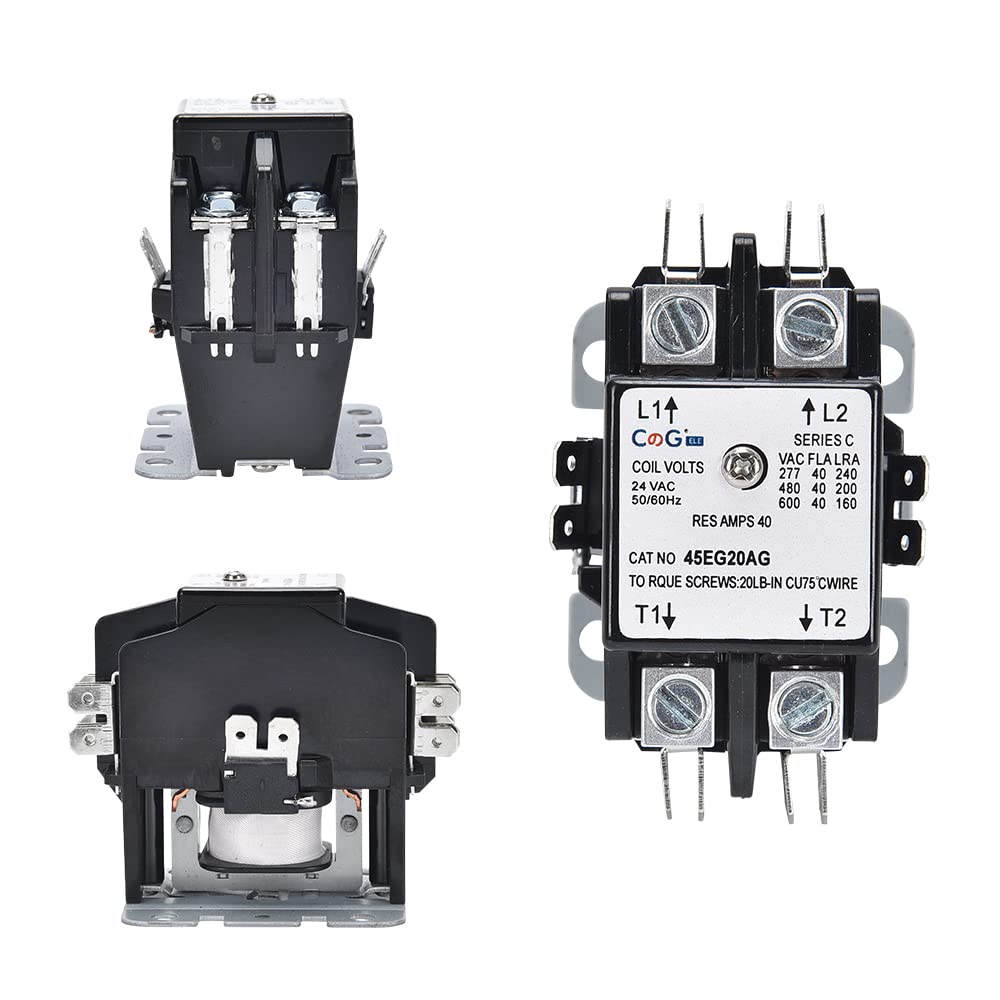 Snapklik.com : CGele 2 Pole Air Conditioner Contactor 40 Amp 24V Coil