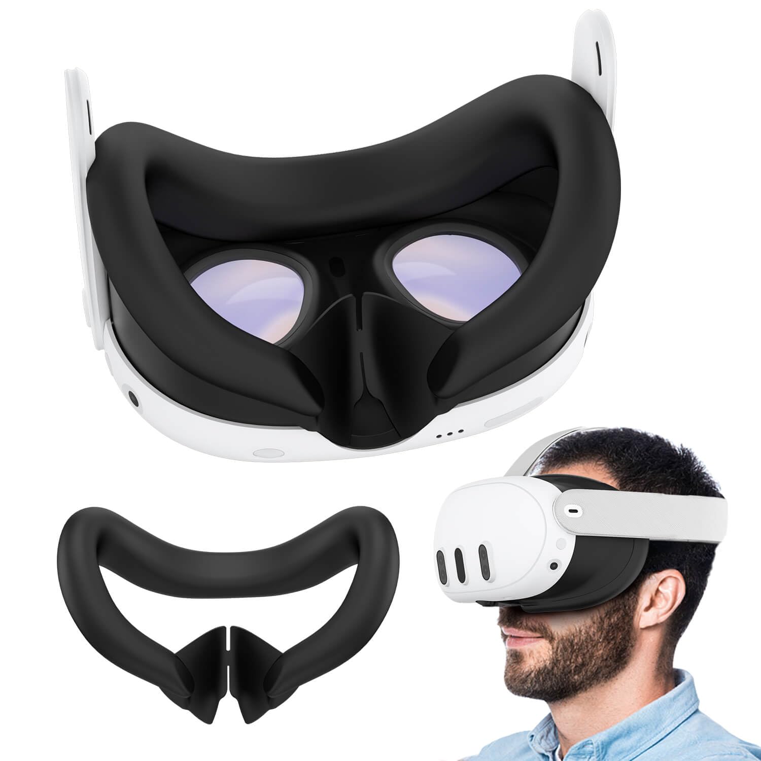 Amazon.com: RGEEK Upgraded Silicone Face Cover fo Quest 3, Nose Pad ...