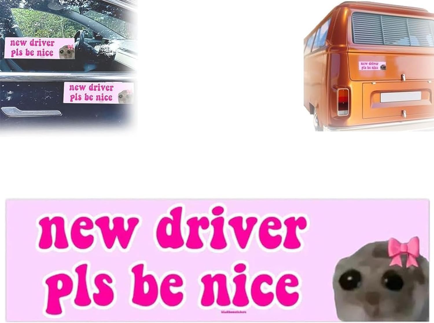 Funny Student Driver Memes New Driver Car Sticker, 10 Sad Hamster Meme