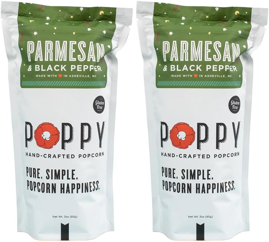 Amazon.com: Parmesan & Black Pepper Poppy Hand-Crafted Popcorn Gourmet ...