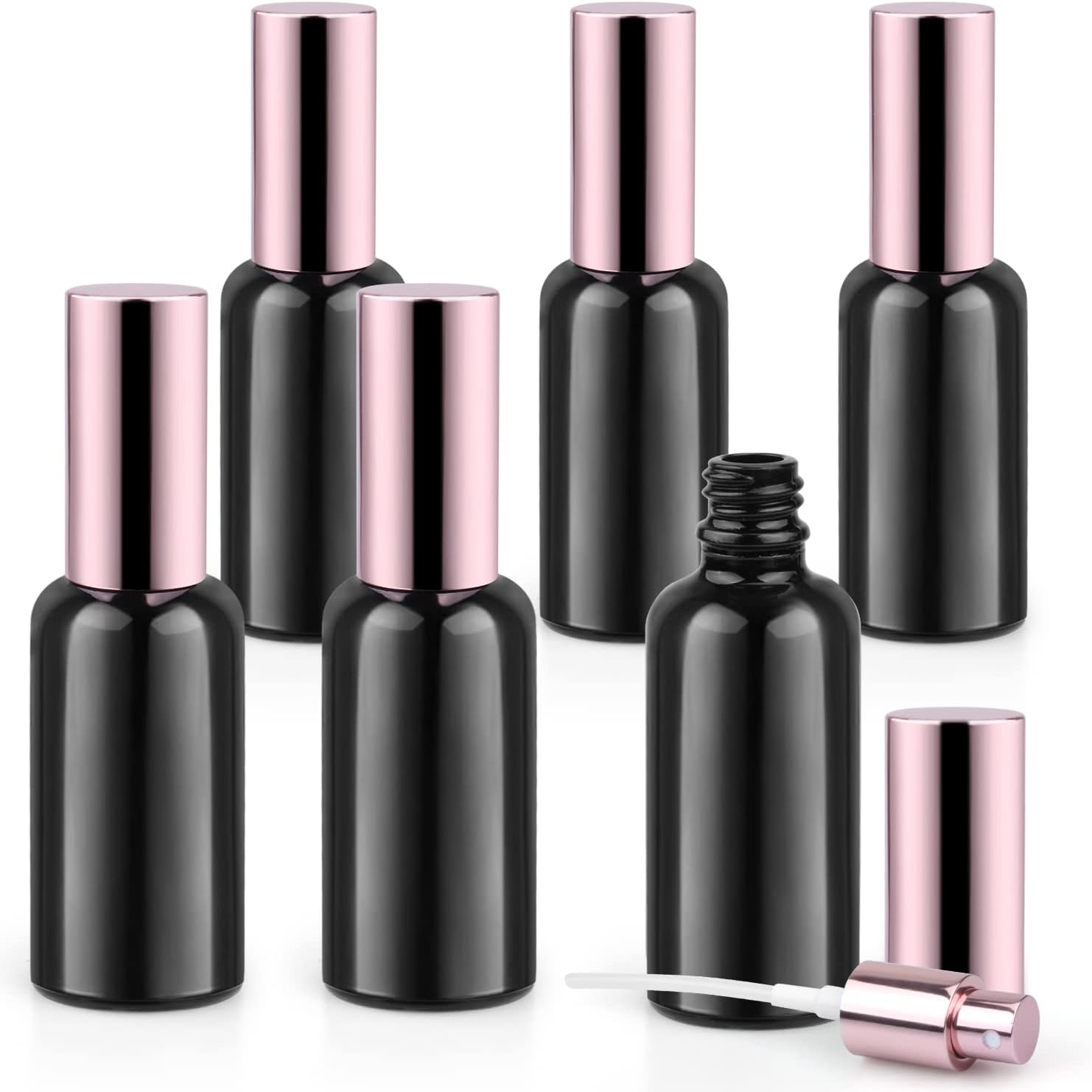 Amazon.com: DMuuuDM 6 Pack 3.4 Oz Black Frosted Glass Spray Bottles ...