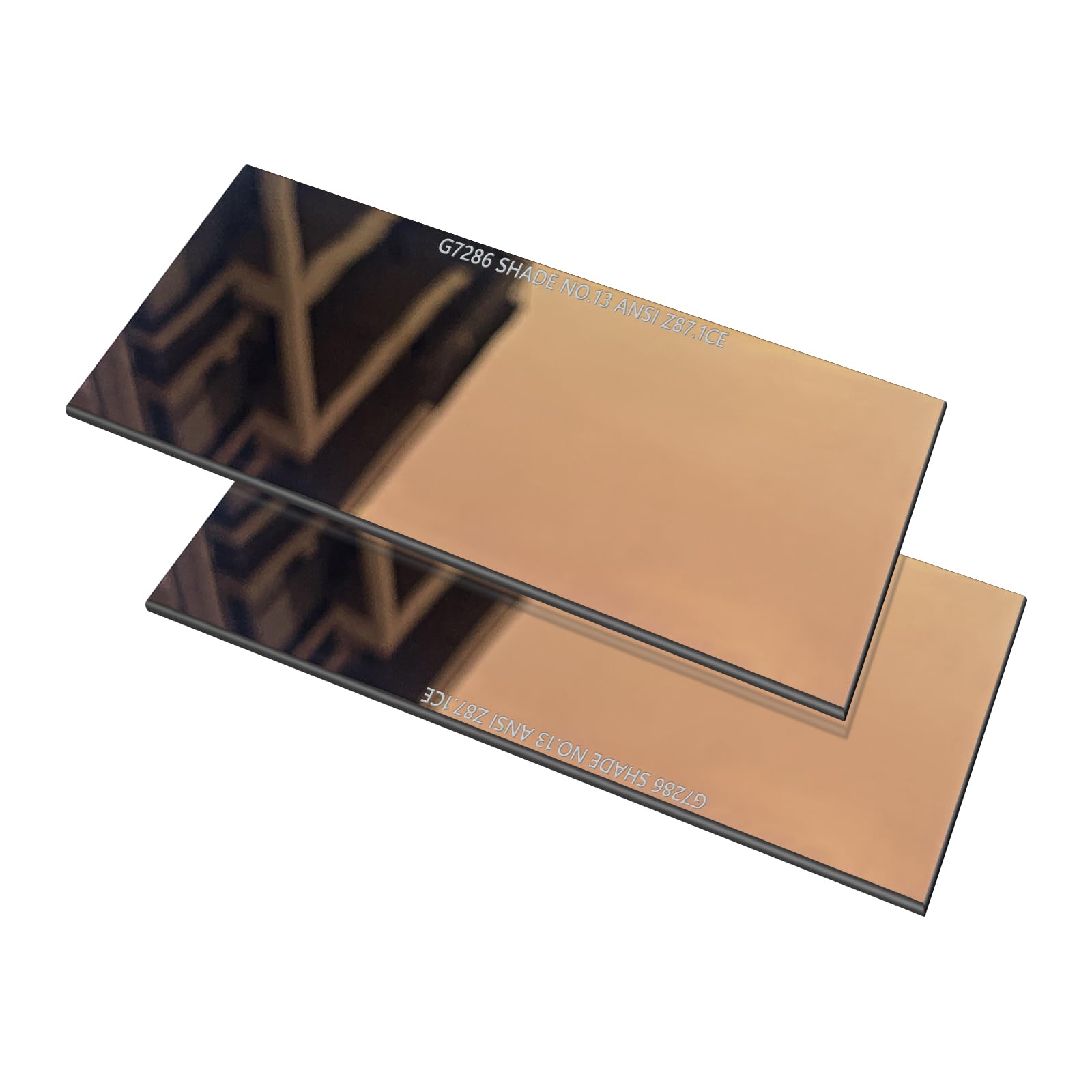 2PCS - Shade 13 Welding Helmet Hood Gold Filter Glass Lens 2" x 4.25 ...