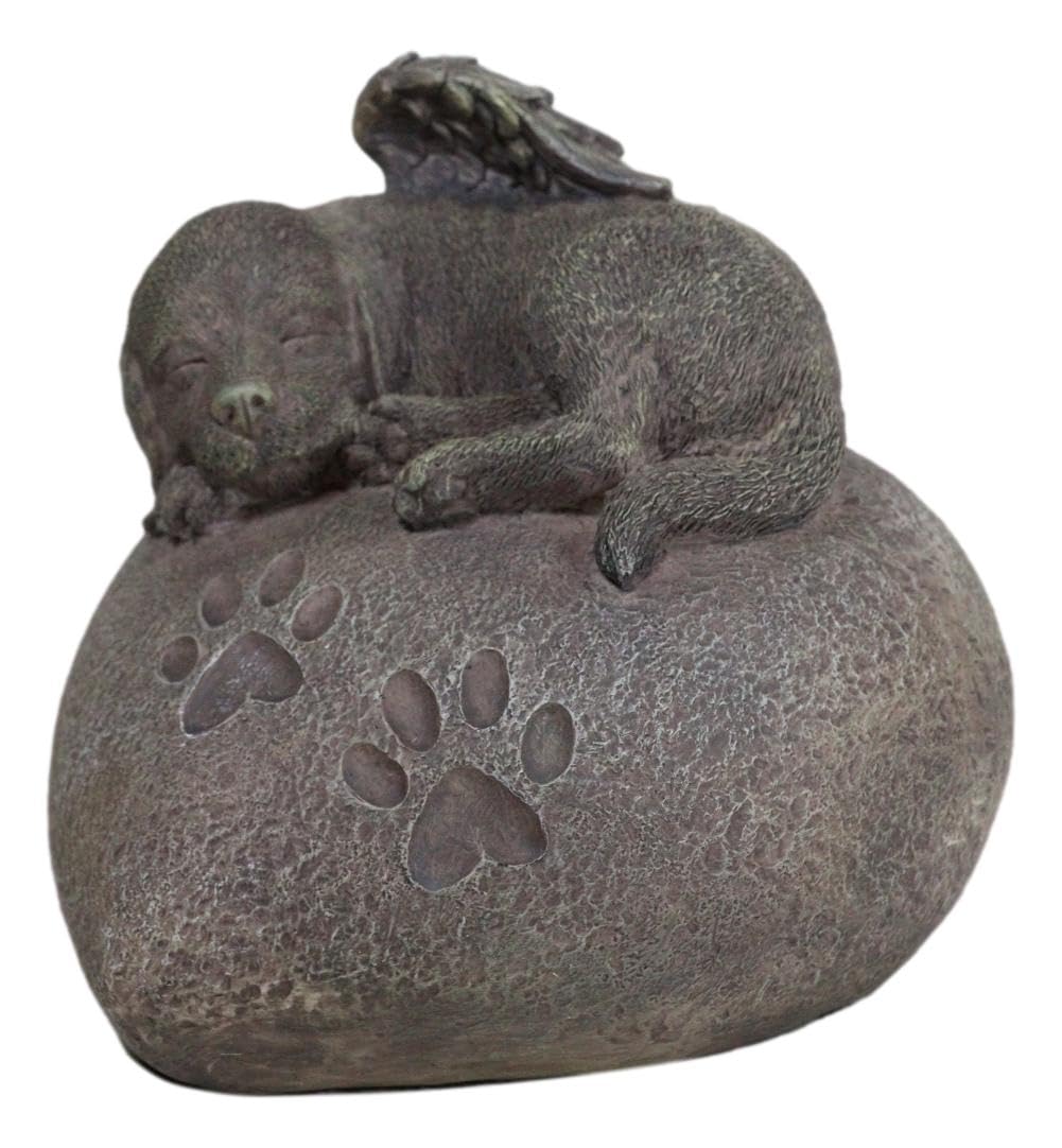 Ebros Heavenly Winged Angel Labrador Puppy Sleeping On Heart Shaped ...