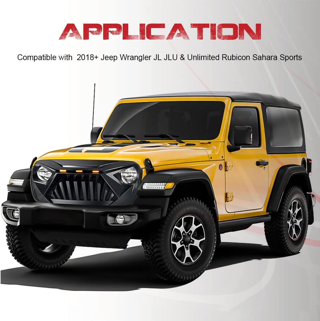 Buy Rongher Front Grill Goliath Grille For 2018-2022 Jeep Wrangler JL ...