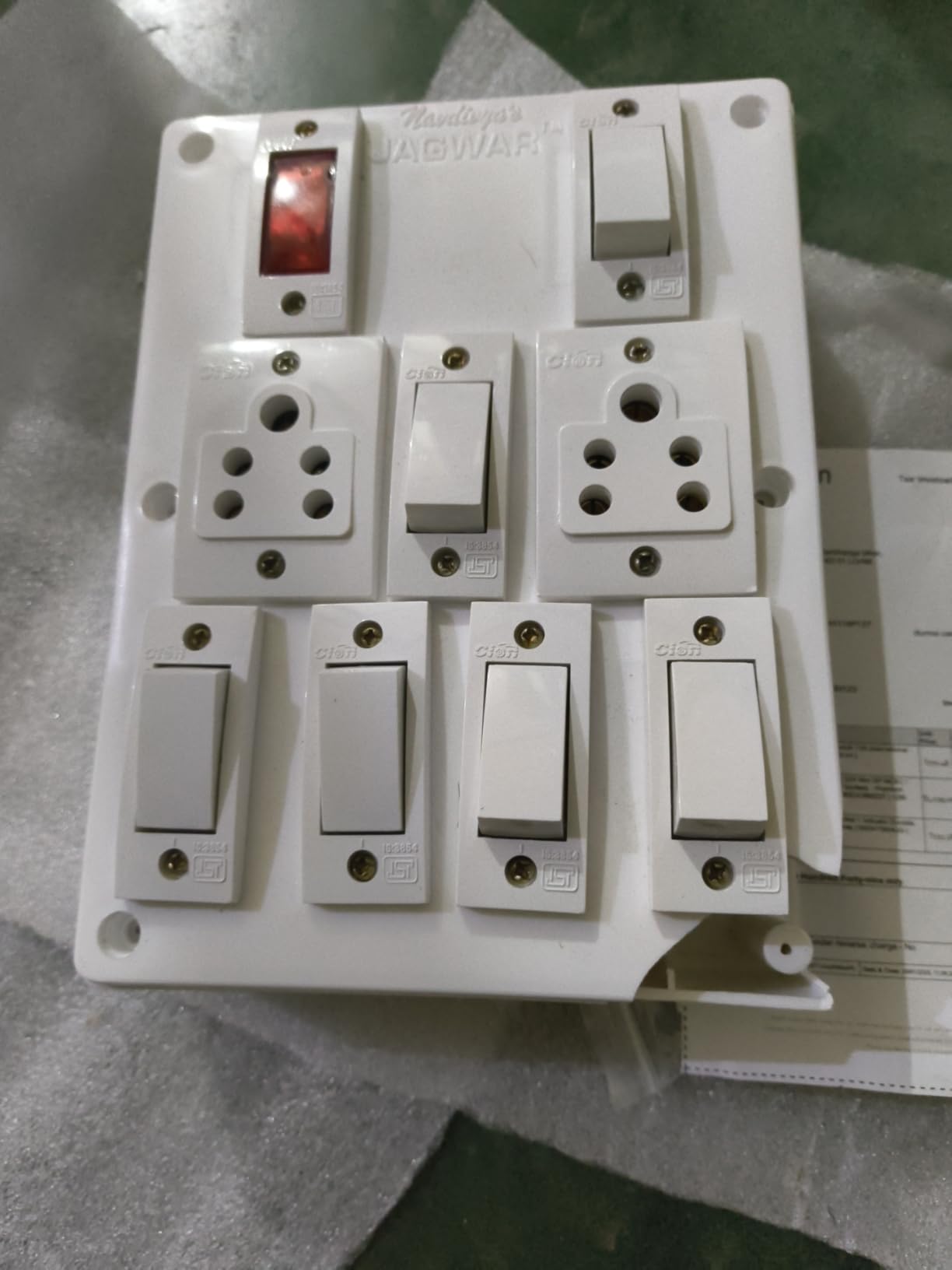 Modular Switchboard 6 Switches 2 Socket 1 Indicator Durable and Safe ...
