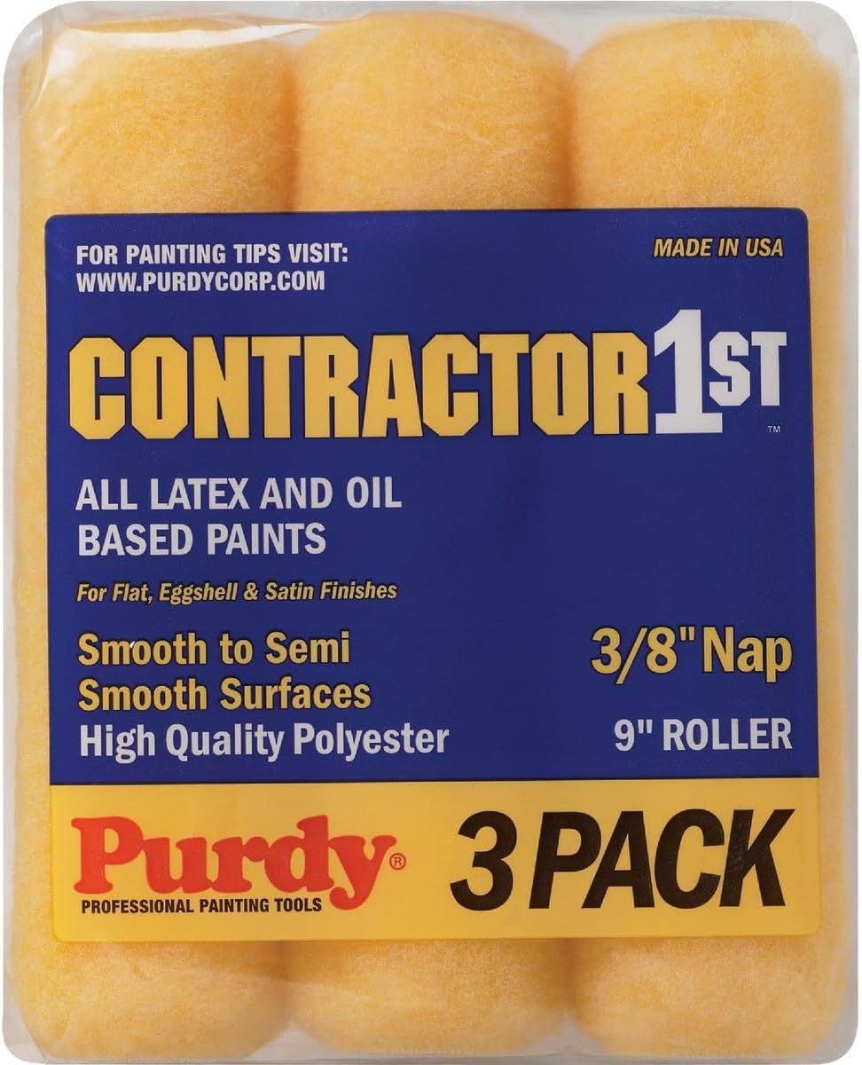 Amazon.com: Purdy Contractor 1st Roller Cover | 140867000, 9 inch, 3/8 ...