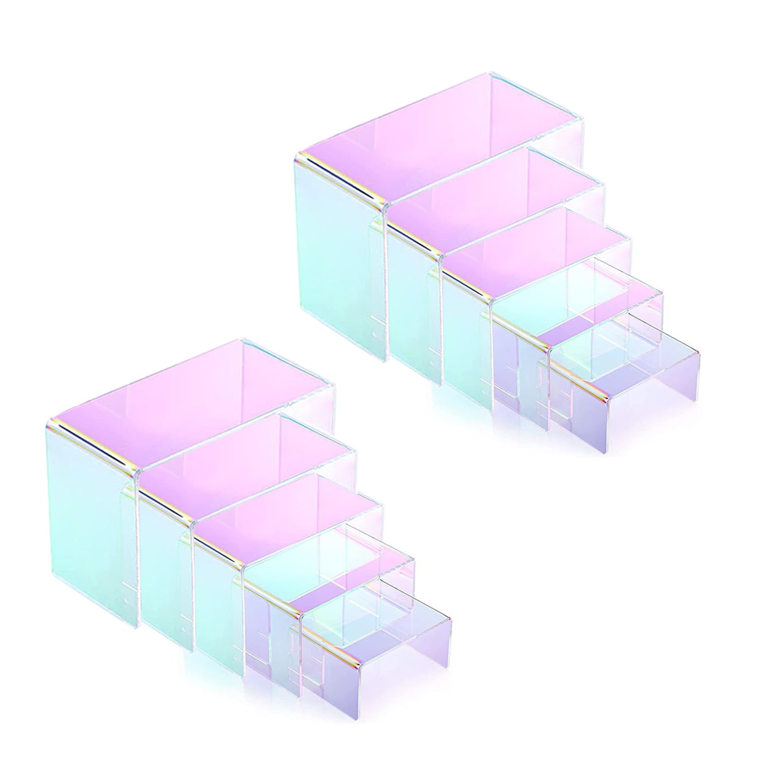 Amazon.com: Voittozege 10 Pack Iridescent Display Risers Rainbow ...