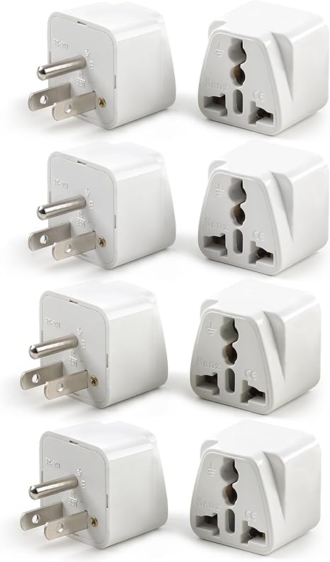 8 Pack Universal Adapter, UK to US Adapter, Europe to US Plug Adapter ...