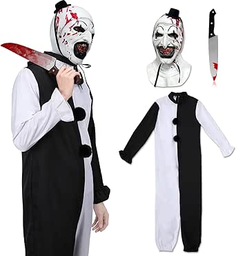 Terrifier Costume Adult Art The Clown Costume Halloween Night Killer ...
