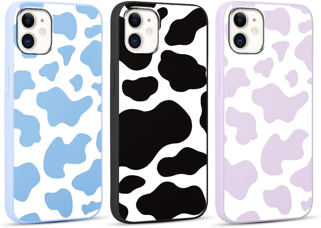 Amazon.com: RUMDEY 3 Pack Cute Cow Print Girls Woman Phone Case for ...