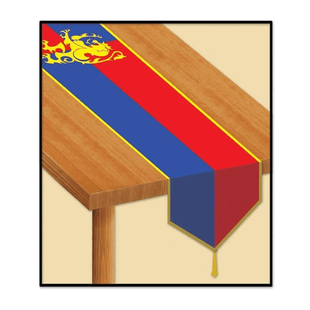 Amazon.com: Beistle Printed Medieval Table Runner, Red/Blue Royal ...