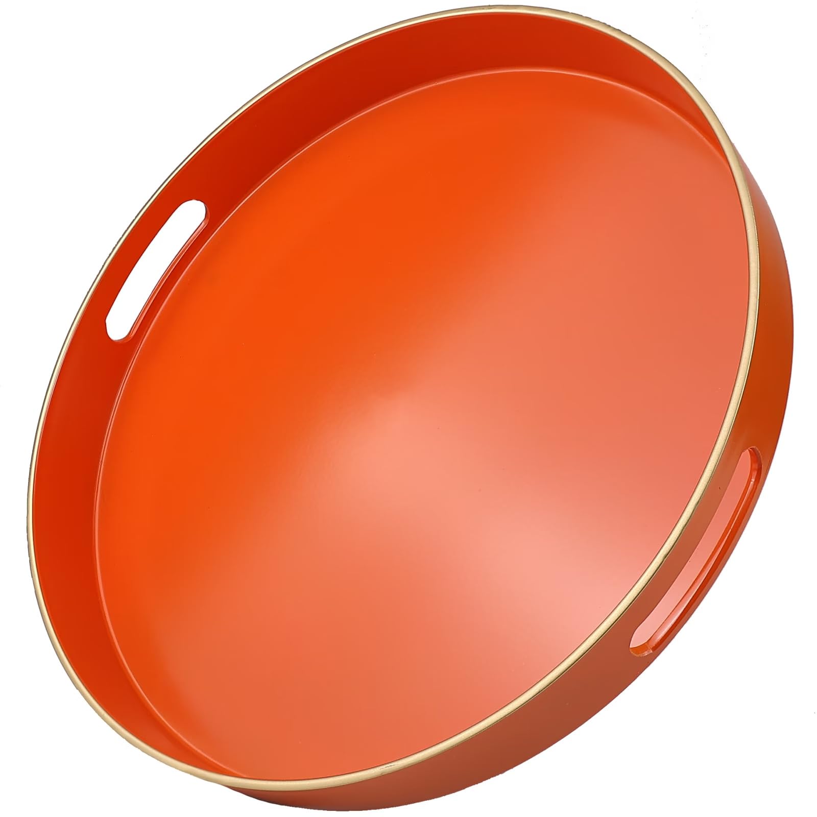 Amazon.com: Omuriko Orange Round Decorative Tray with Handles, 13 ...