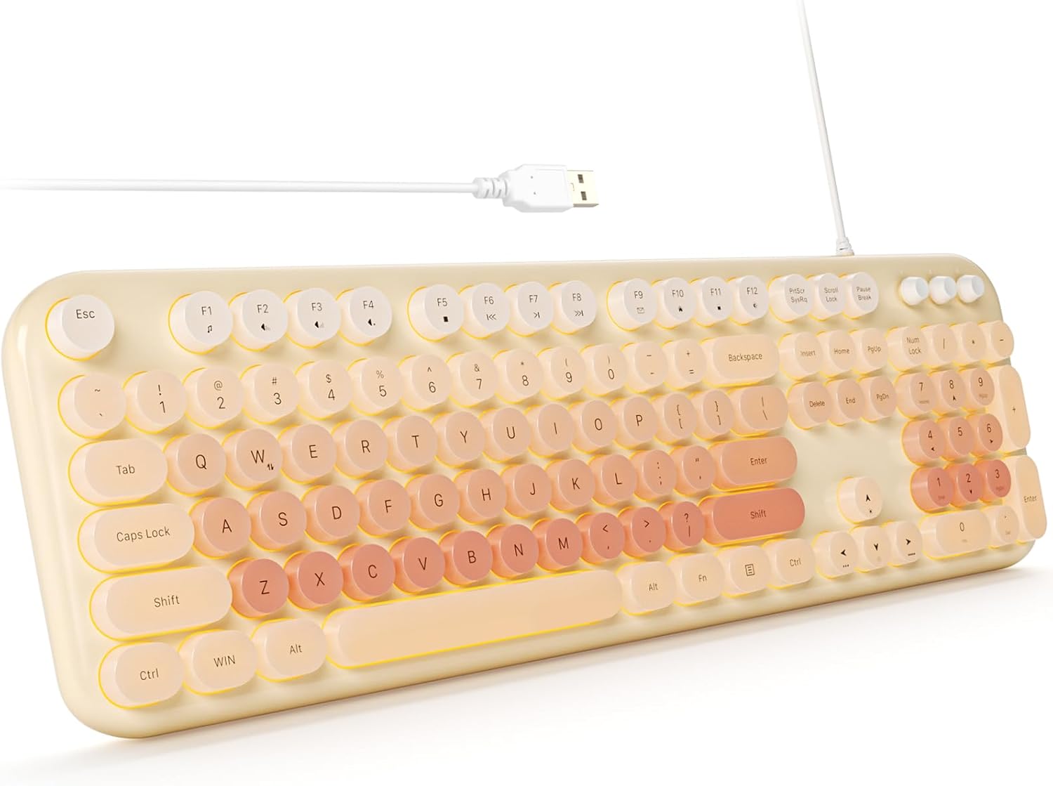 Amazon.com: SQMD Wired Backlit Keyboard, Full Size 104-Key Retro Punk ...