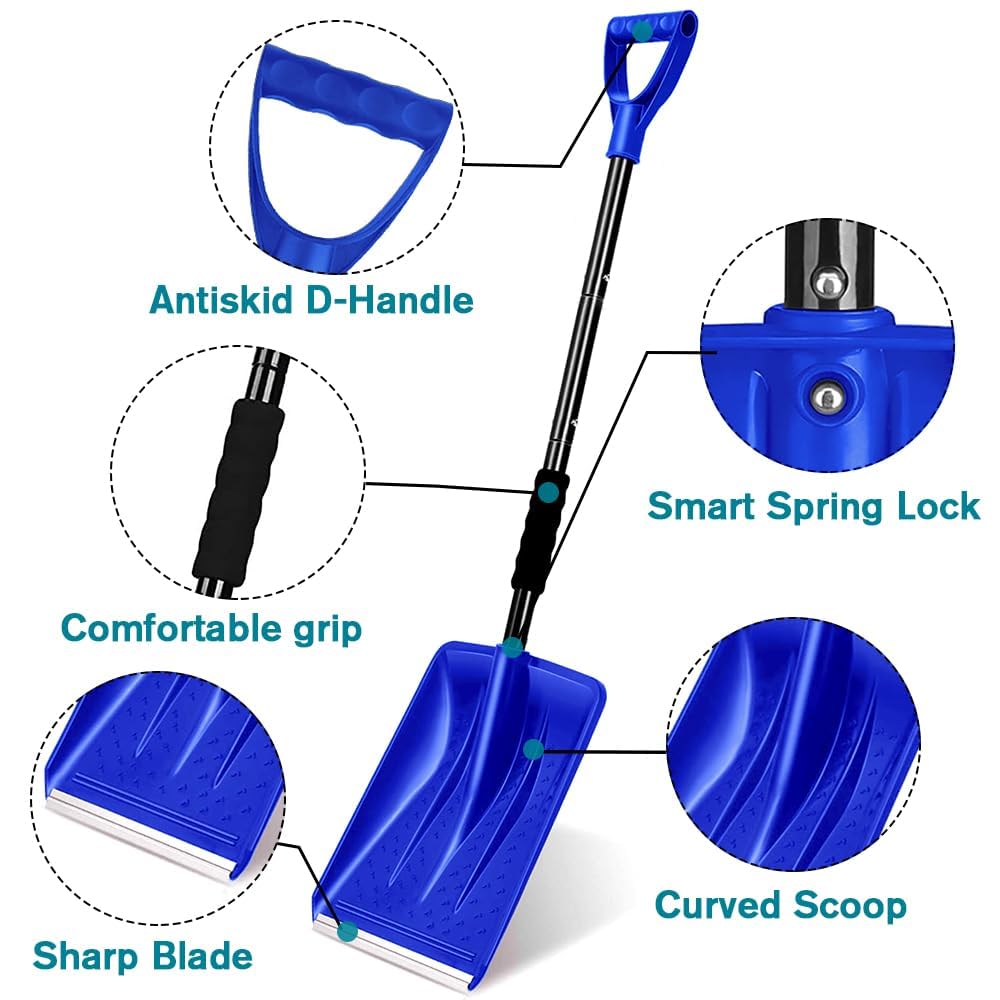 Snapklik.com : Portable Snow Shovel, 2024 New Upgrade Snow Shovels For ...