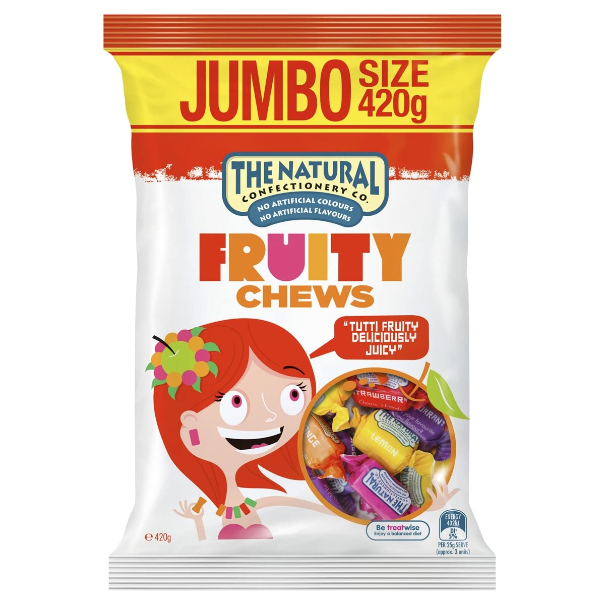 Amazon.com : The Natural Confectionery Co. Fruit Chews 420g x 6 ...