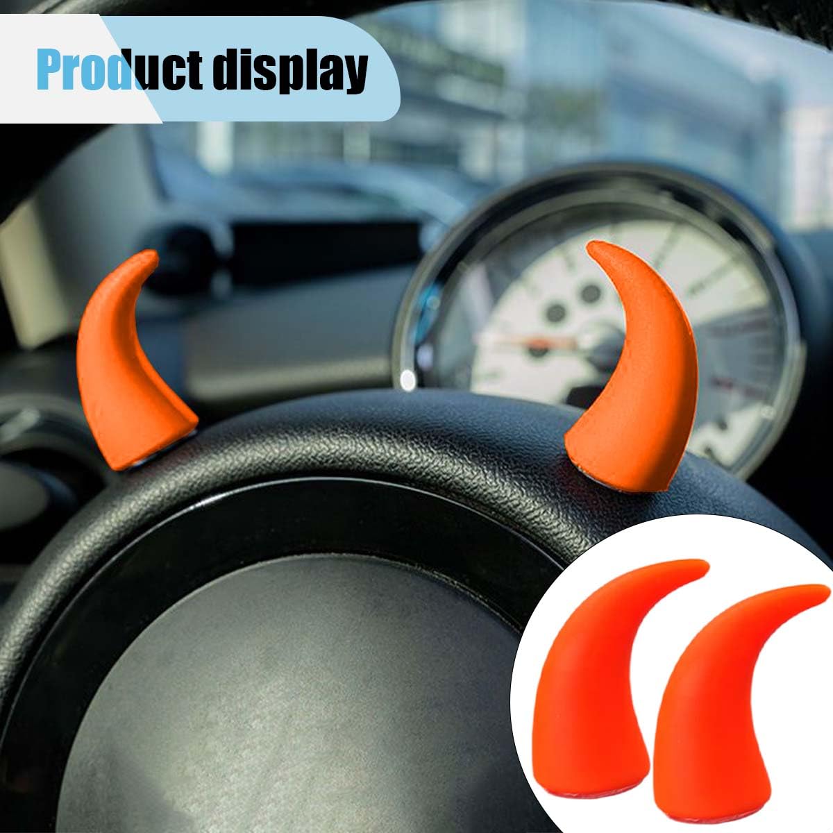 Snapklik.com : 3D Devil Bull Horn Car Interior Decoration, Funny Car ...