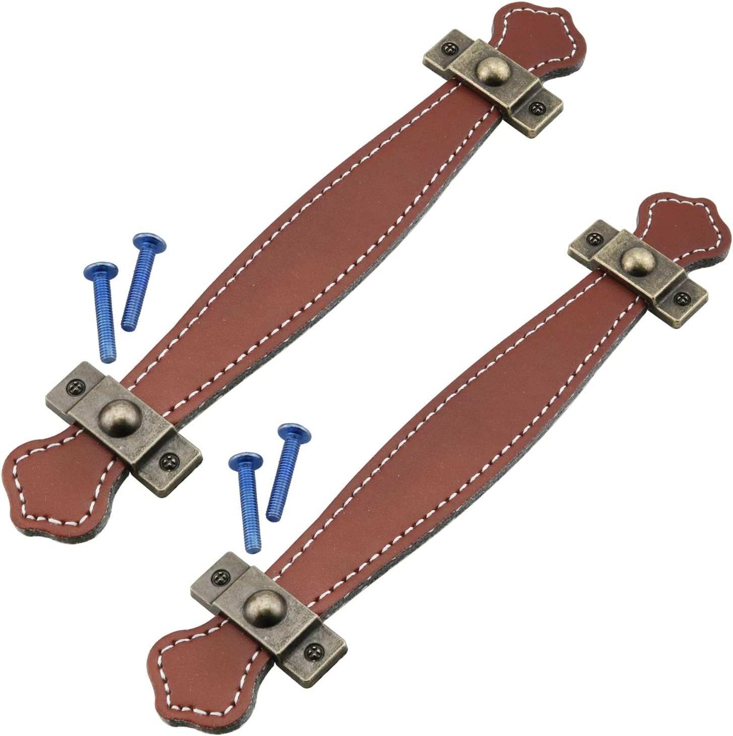 Amazon.com: HEALLILY Leather Furiture Handle Trunk Pull Handle Luggage ...