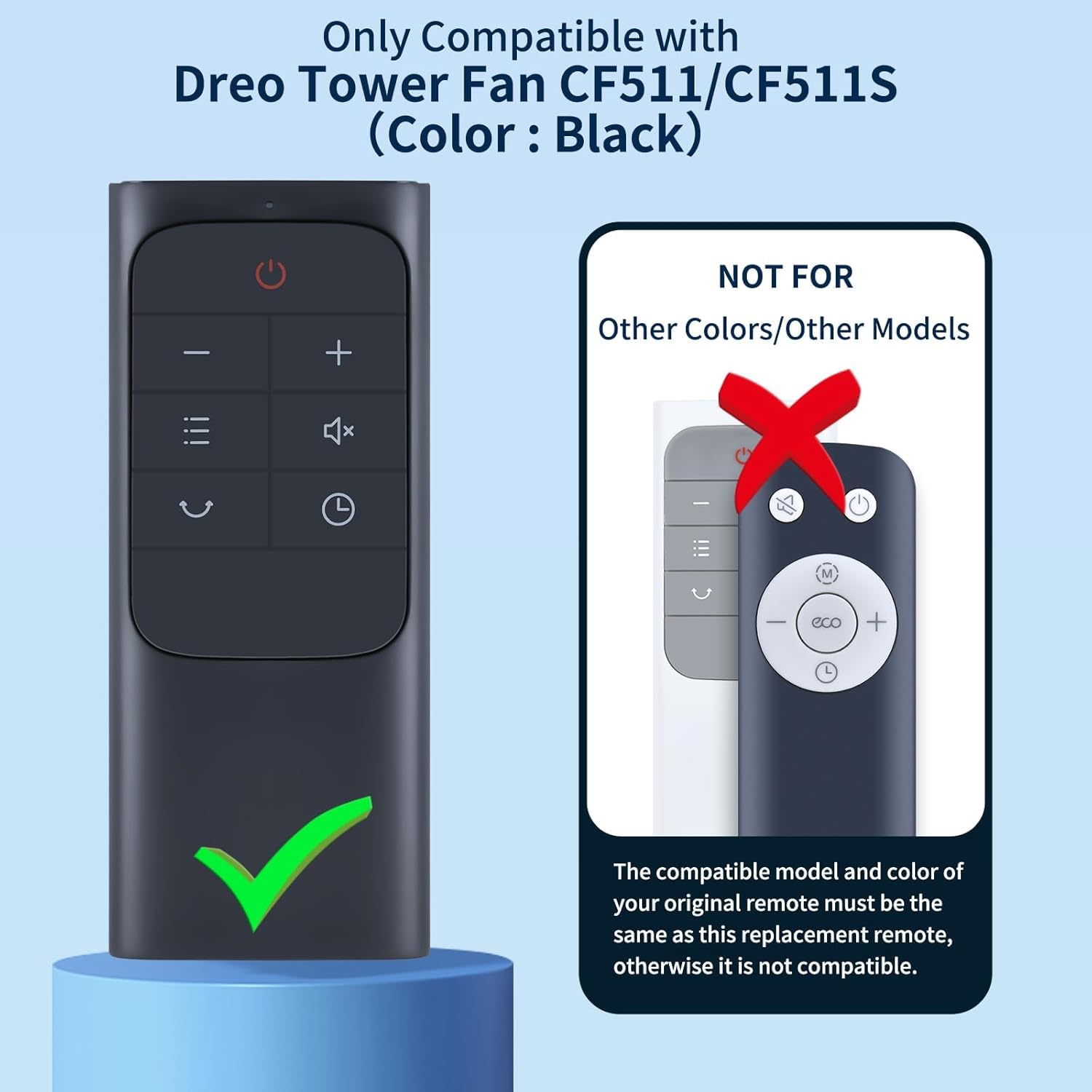 Snapklik.com : ZWP Replacement Remote Control Compatible For Dreo Tower Fan