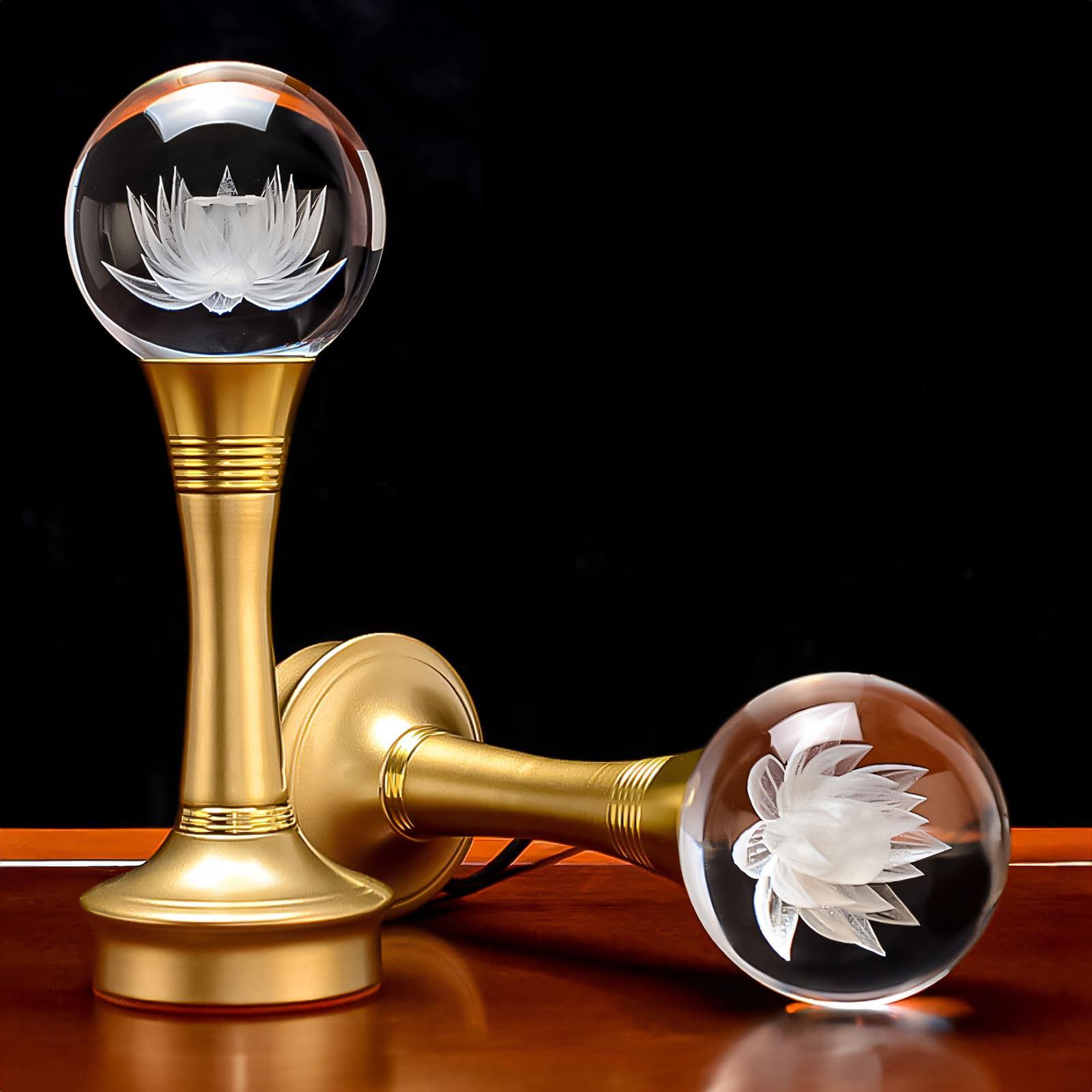 CFSHGLPSF 1 Pair Colorful LED Lotus Lamp - Crystal Lotus Lamp 110V US ...