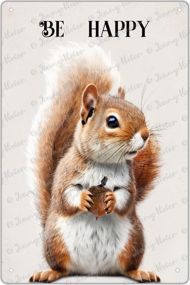 Amazon.com: Retro Metal Tin Sign Squirrel Poster Once Upon A Time There ...