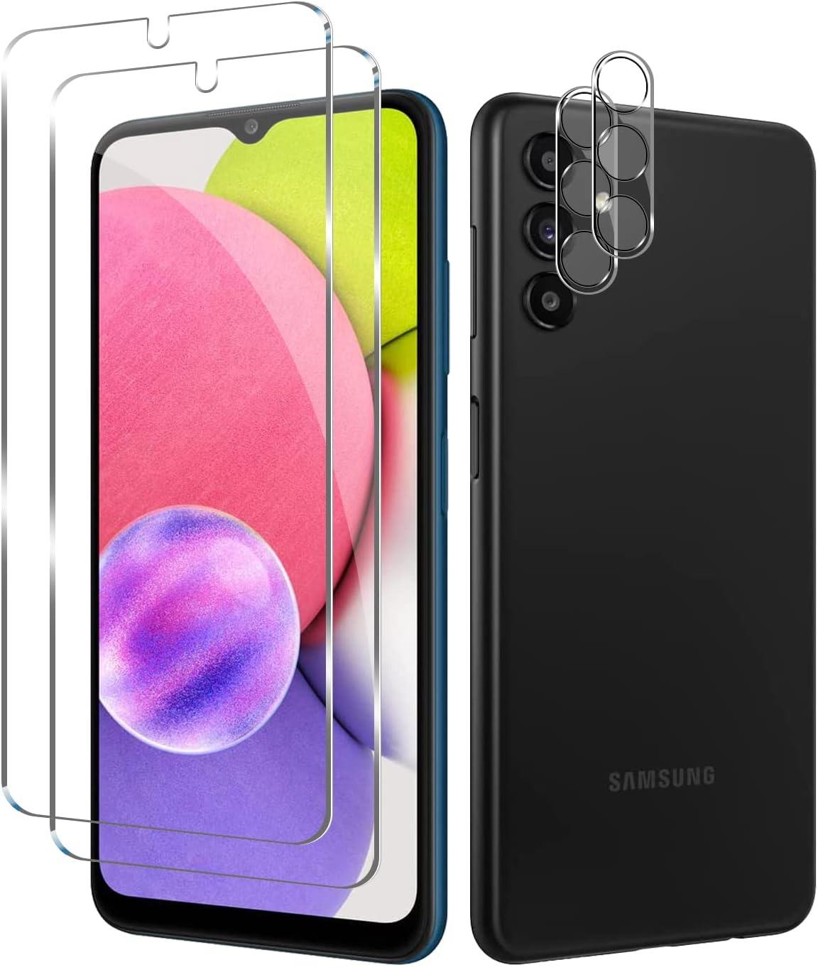 Amazon.com: Galaxy A13 5G Tempered Glass Screen Protector + Camera Lens ...