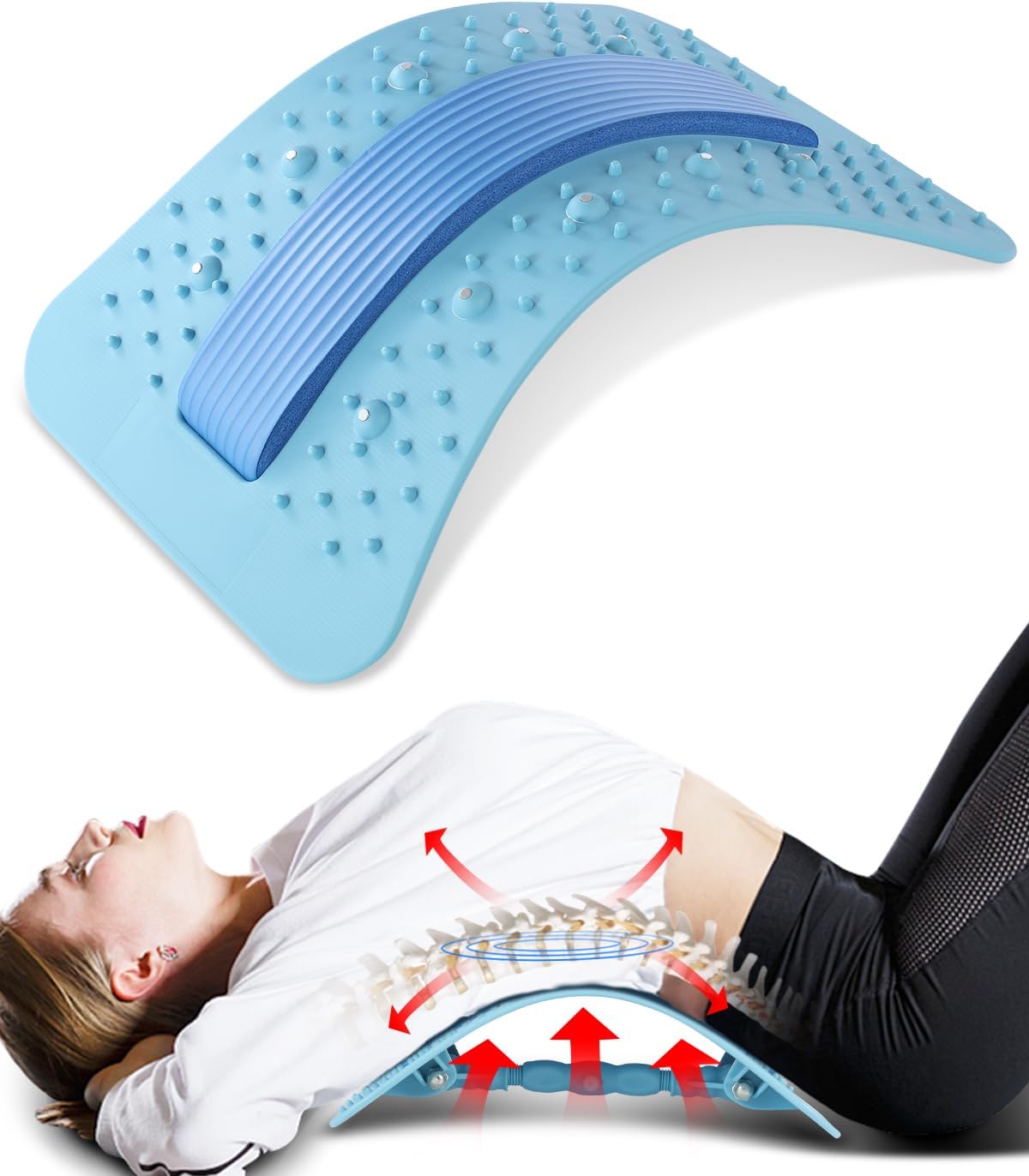 Amazon.com: Yetulike Back Stretcher Lumbar Back Cracker with Magnet ...