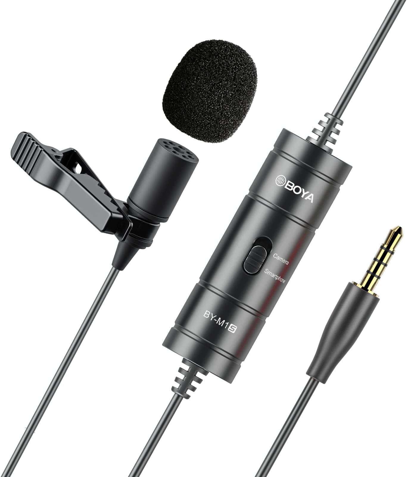 BOYA BY-M1S Omnidirectional Condenser Auxiliary Mic Camera Phone Audio ...