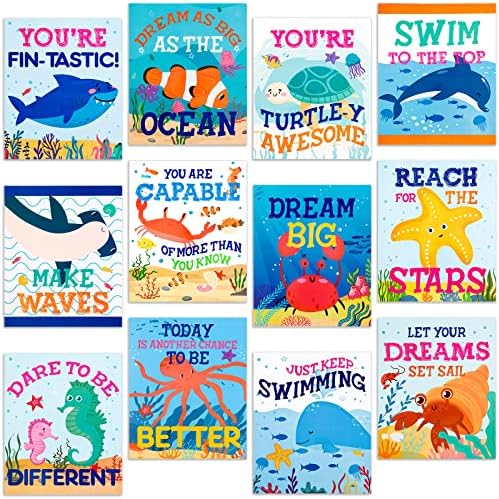 Amazon.com : Harloon 12 Pcs Under The Sea Posters for Classroom Ocean ...
