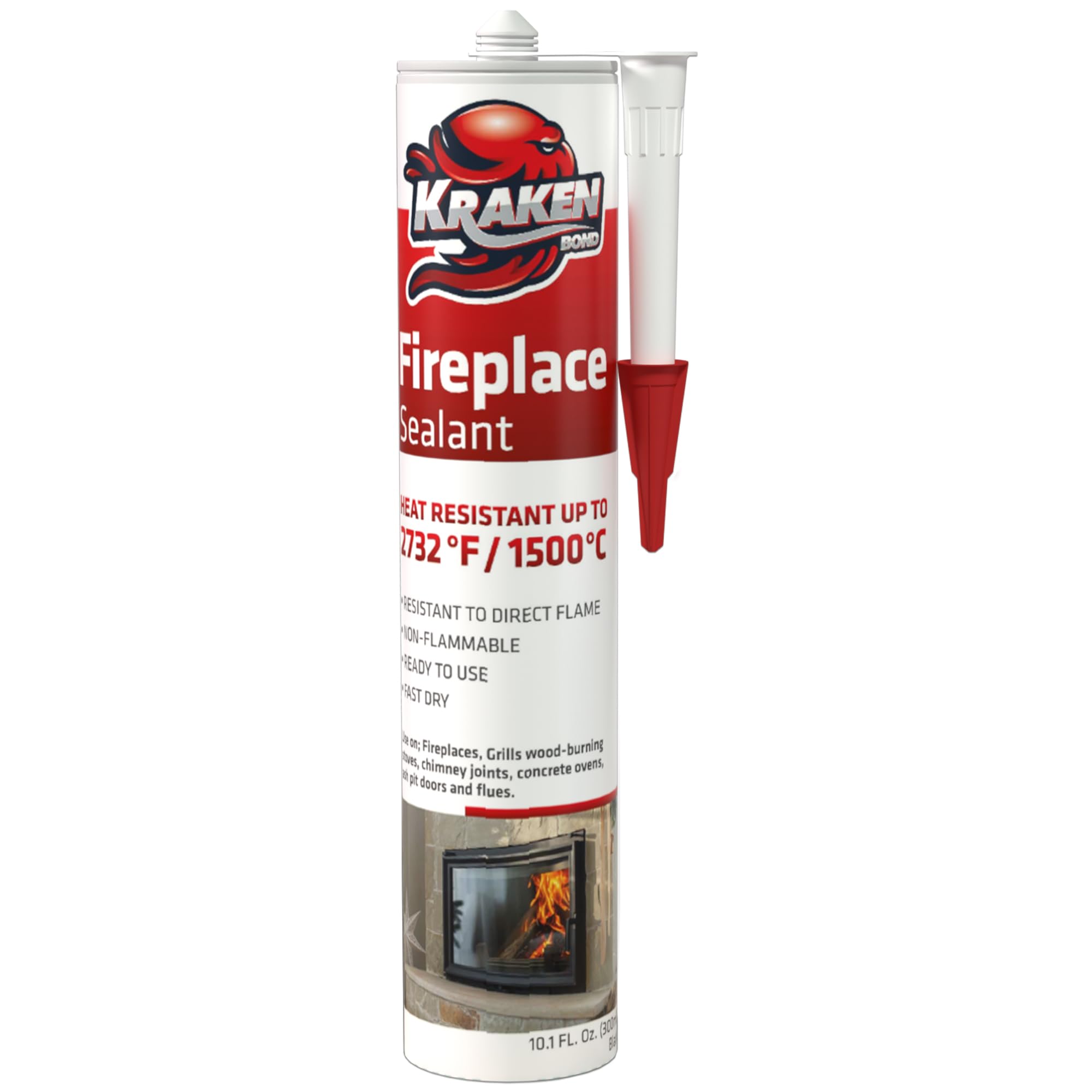 Kraken Bond High Temperature Black Fireplace Sealant 2732°F - (1x10.1 ...