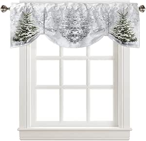 Amazon.com: Goydema Tie Up Valance Curtains for Kitchen Windows ...
