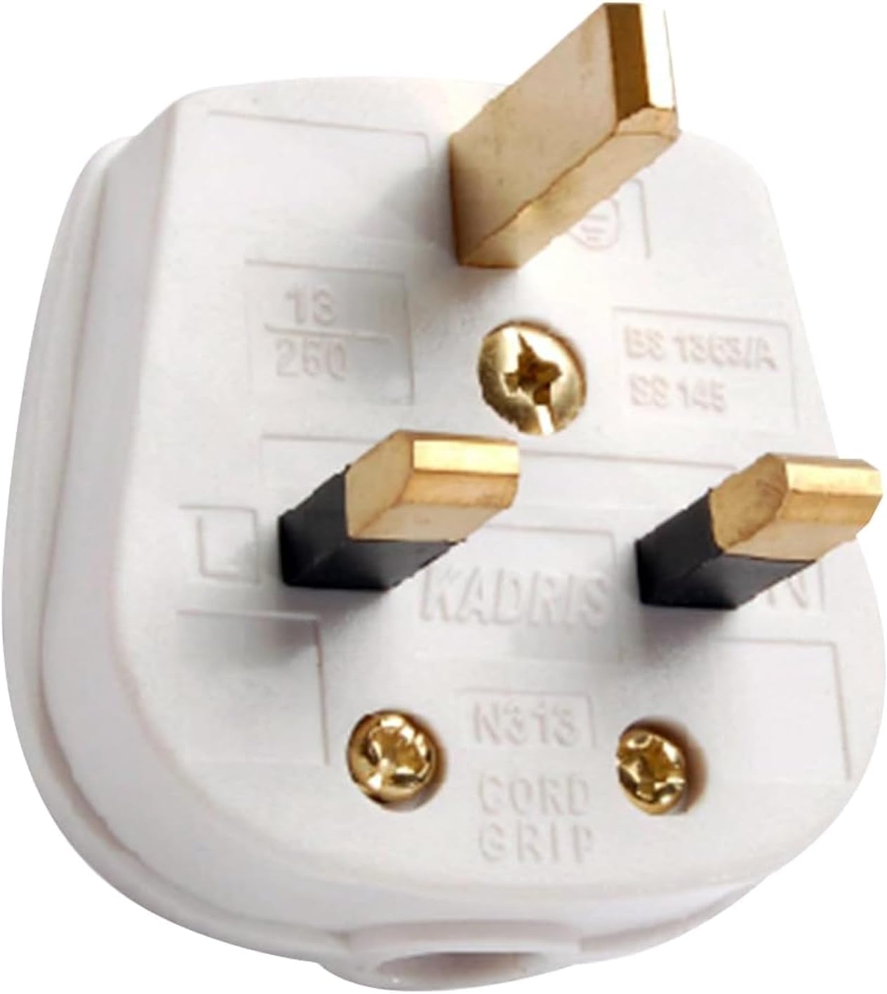Qual UK 13 A Fused Mains Plugs, 3 pin 250V Safety Plug with Cord Grip ...