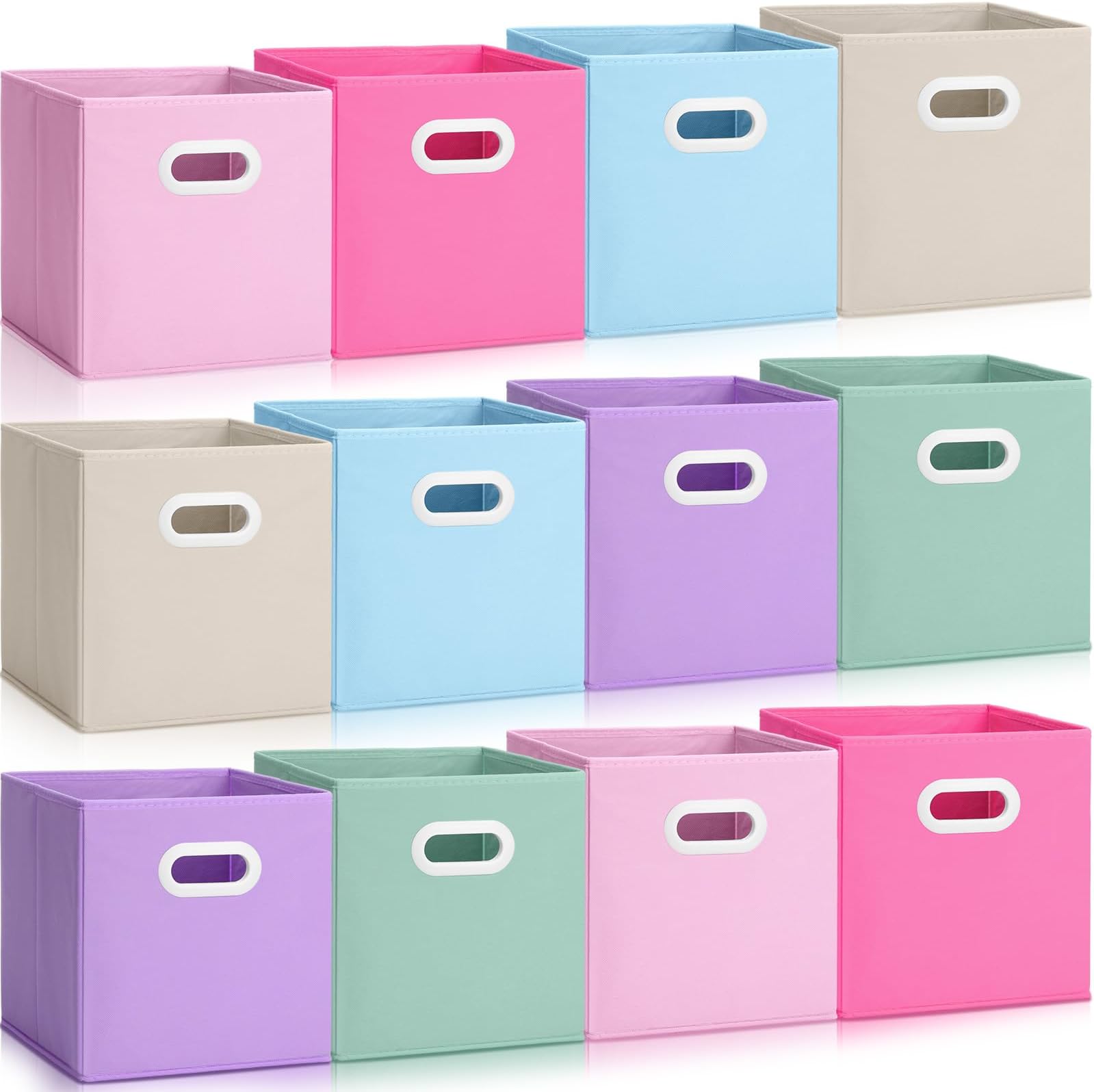 Amazon.com - Beeveer 12 Pcs 11 Inch Fabric Cube Storage Bins ...