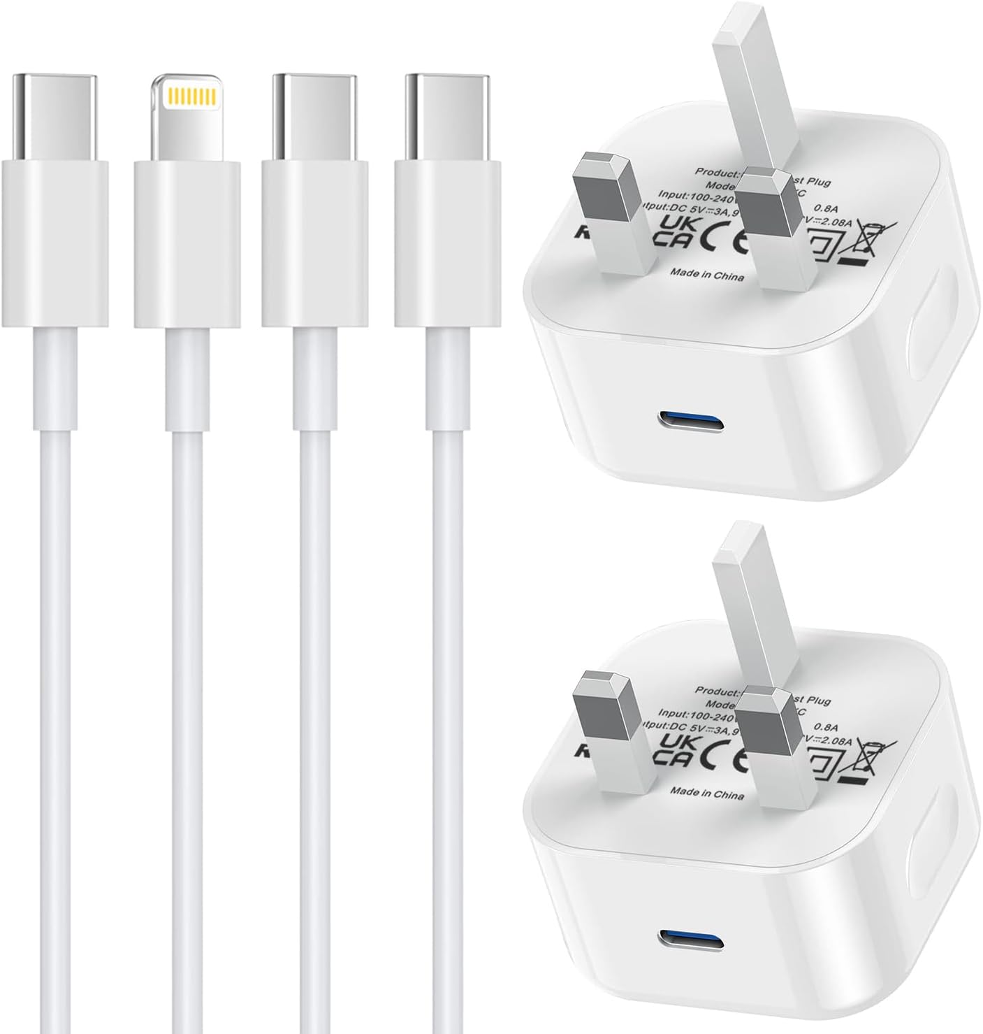 iPhone Charger,2 Pack iPhone Fast Charger Cable and Plug 20W Quick ...
