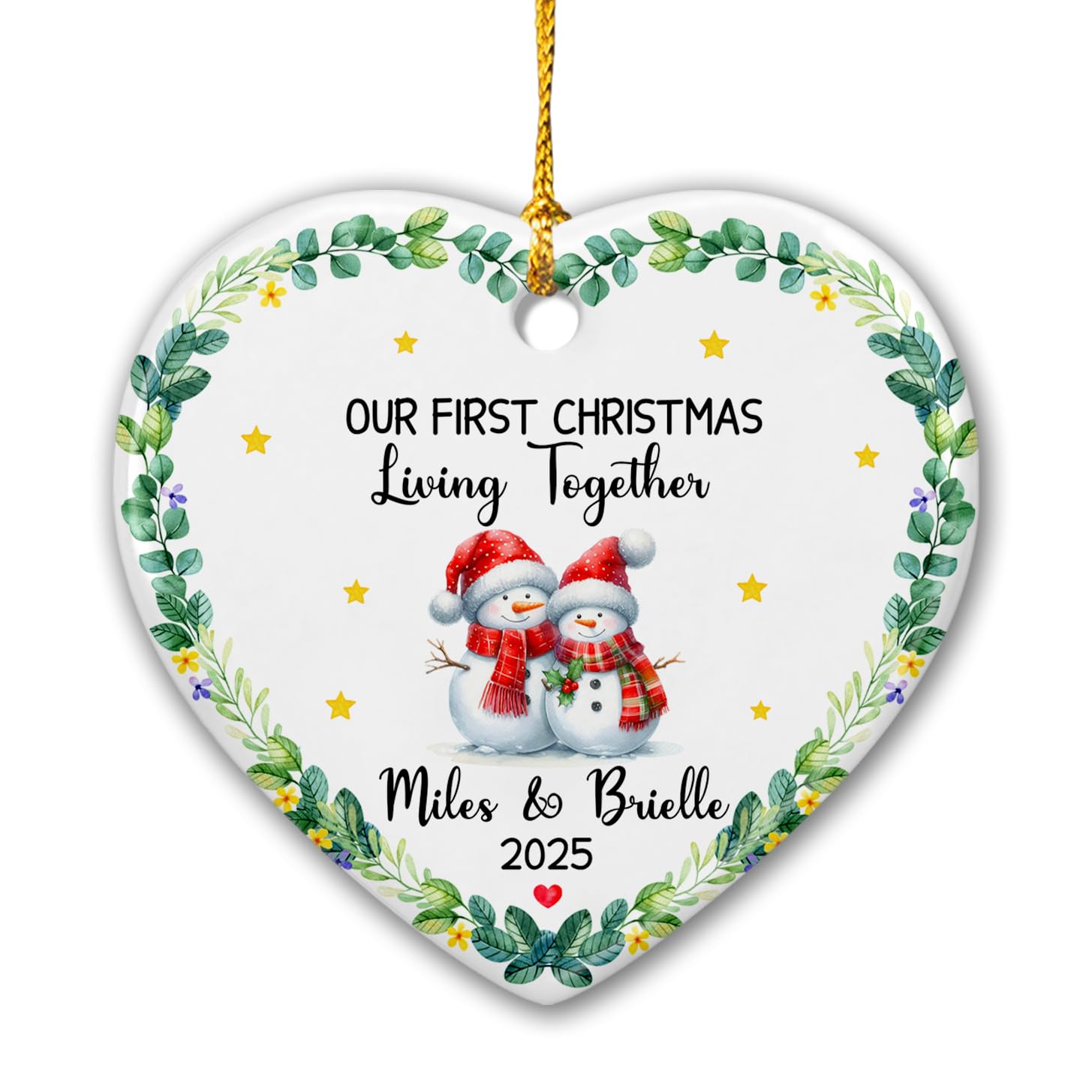Amazon.com: Our First Christmas Living Together Ceramic Ornament Gifts ...