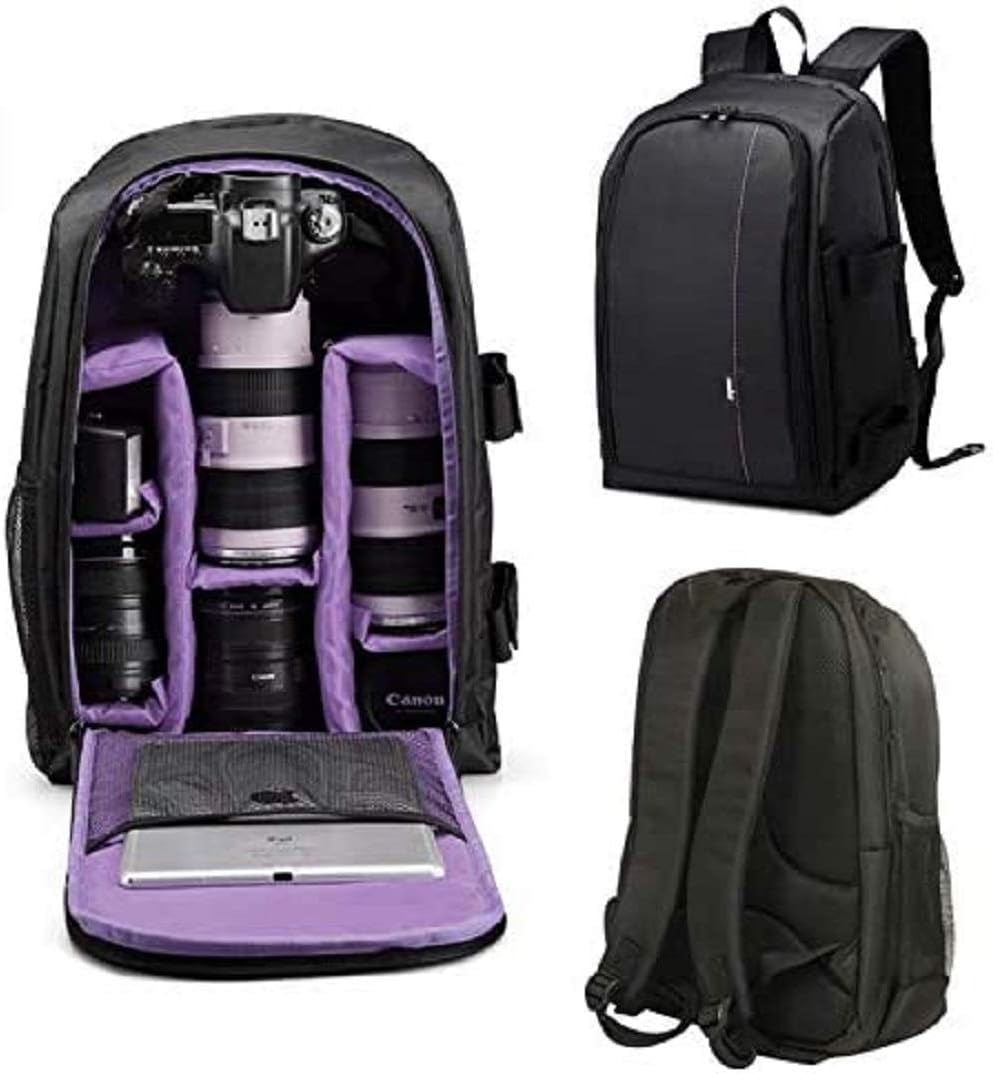 LUVODI Camera Backpack for SLR/DSLR Cameras w/ 16” Laptop Compartment ...