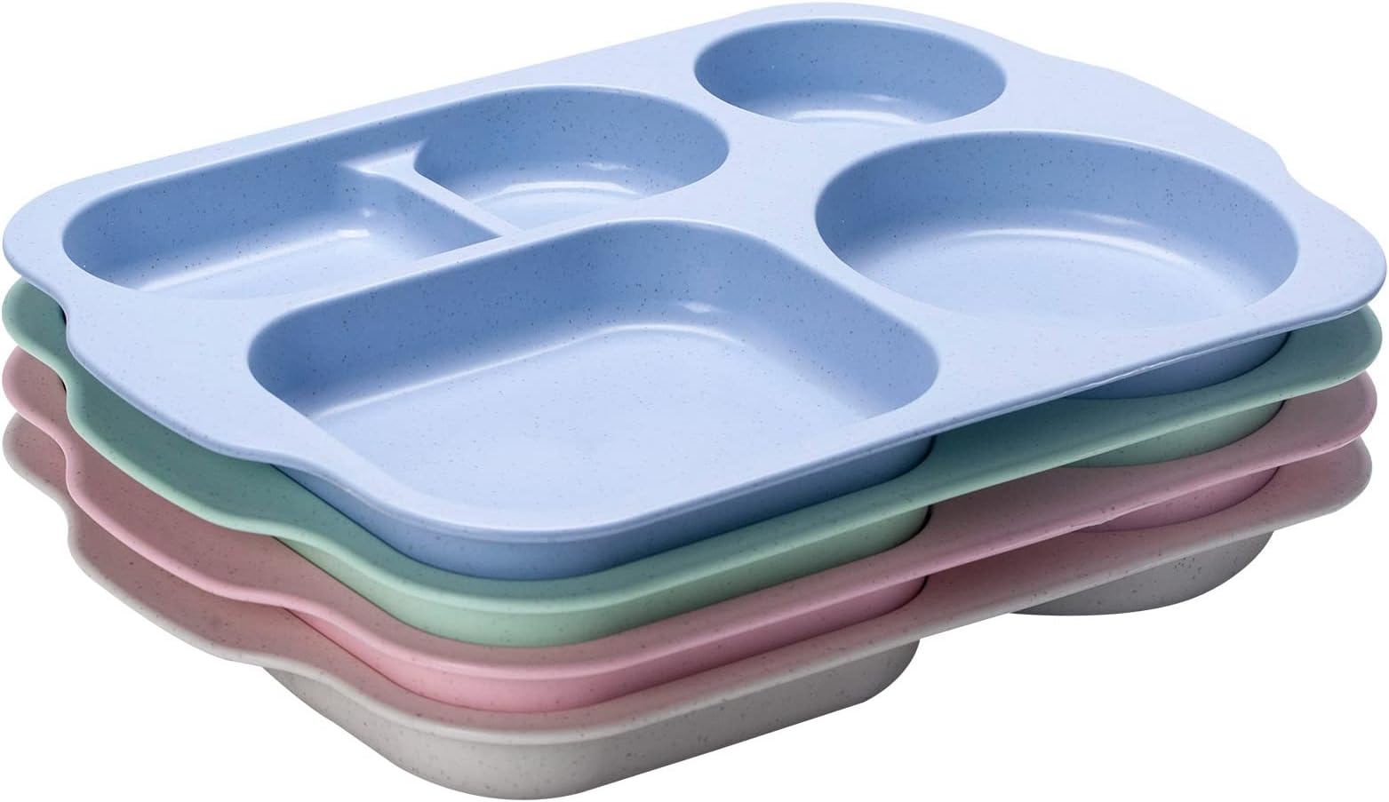 greenandlife Assiettes 5 Compartiments pour Les Adultes et Enfants, Lot ...