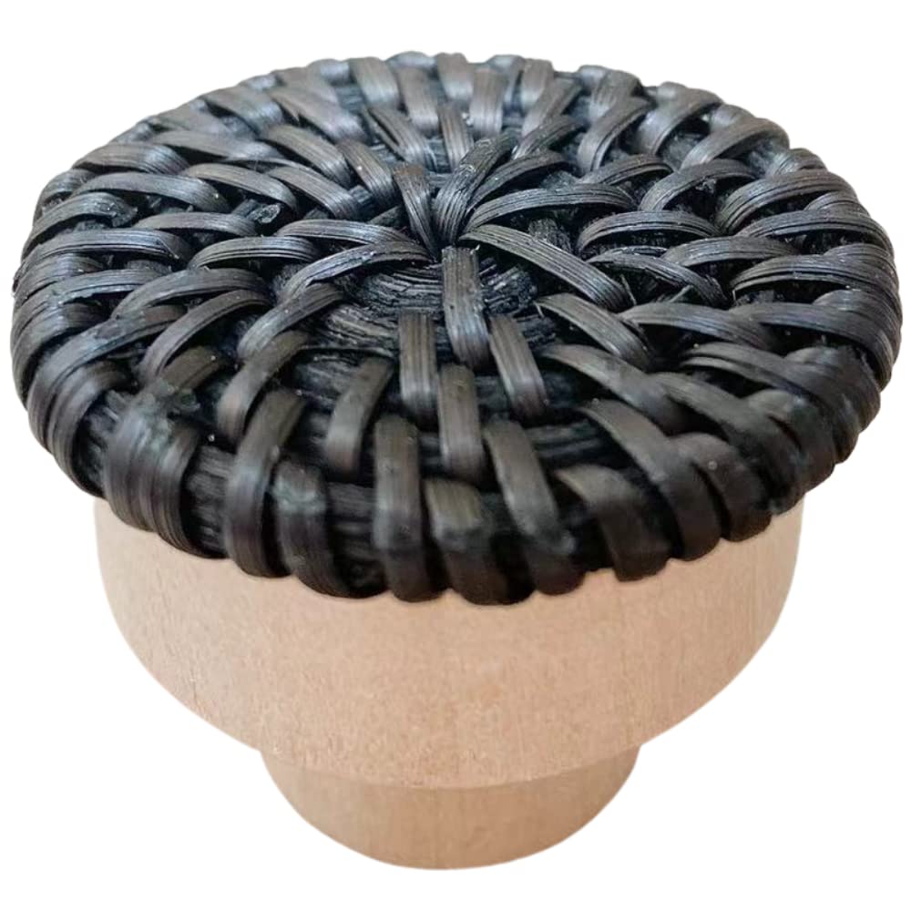 BOHOIFY 6pc Boho Rattan Knobs for Dresser, Drawers, Cabinet; Handmade ...