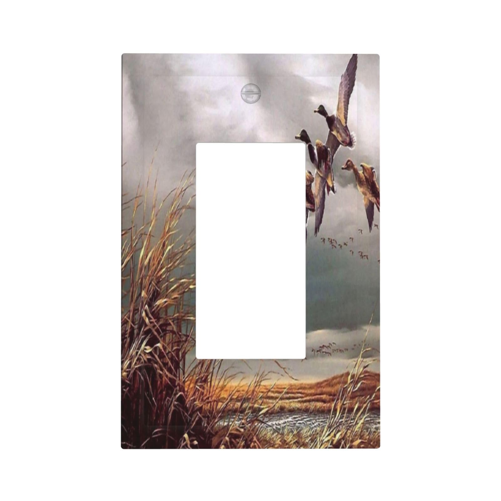 Rustic Wild Ducks Hunting Flying Single Rocker Light Switch Wall Plate ...