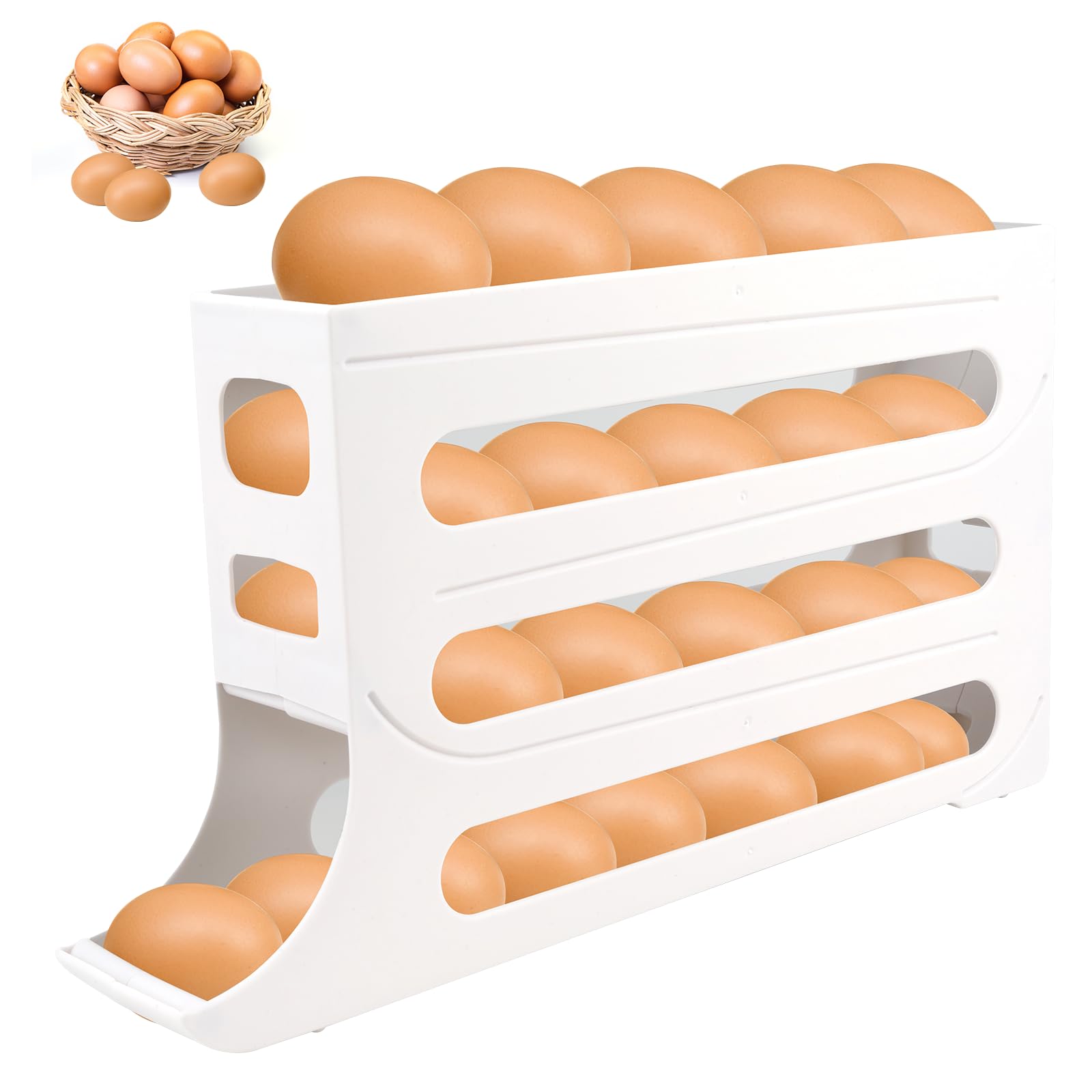 TINGTING Egg Holder Fridge, Egg Storage Fridge, Egg Holder for 30 Eggs ...
